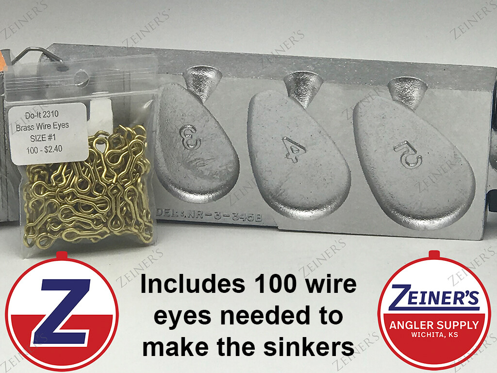 3530 New Do-It No Roll Sinker w/Wire Eyes - Inc 100 #1 Wire Eye - 3,4 ...