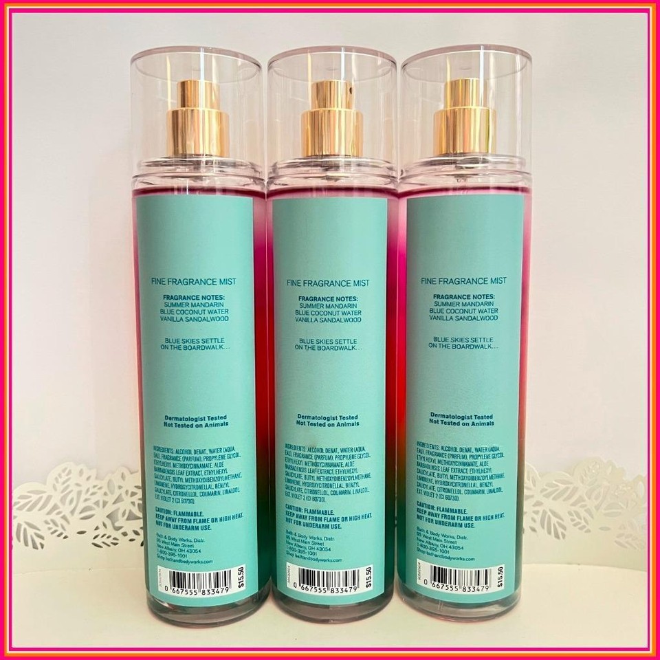3 x Bath & Body Works ENDLESS WEEKEND Fine Fragrance Body Mist 8 Oz SET ...