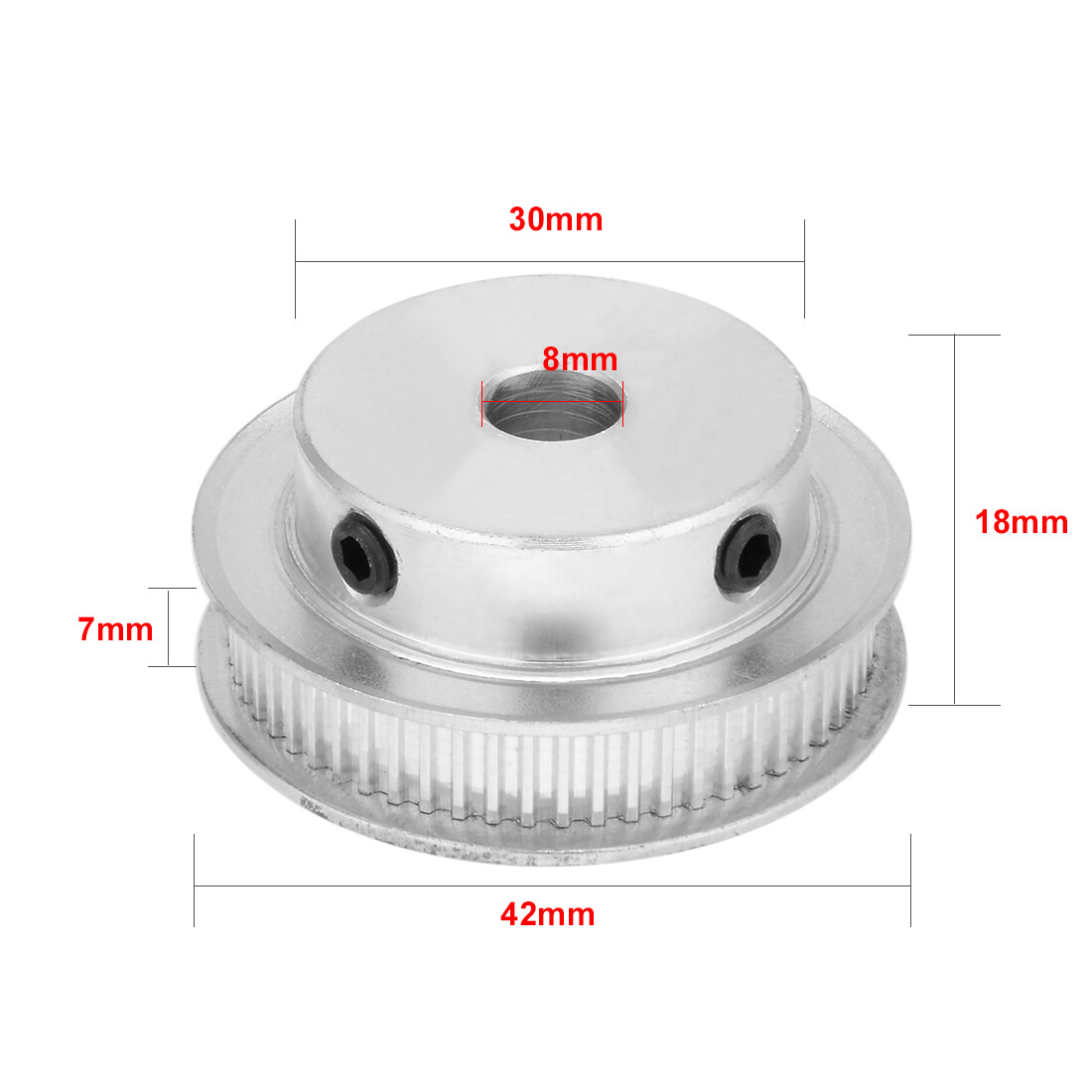 Aluminum 60 Teeth 8mm Bore 2.032mm Pitch Timing Belt Pulley for 6mm ...