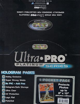 ULTRA PRO PLATINUM 100 1-POCKET Photo's Pages,New, Free Shipping | eBay