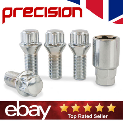 For VW Polo Locking Wheel Nuts 14x1.5 Stud Bolts Tapered For ...
