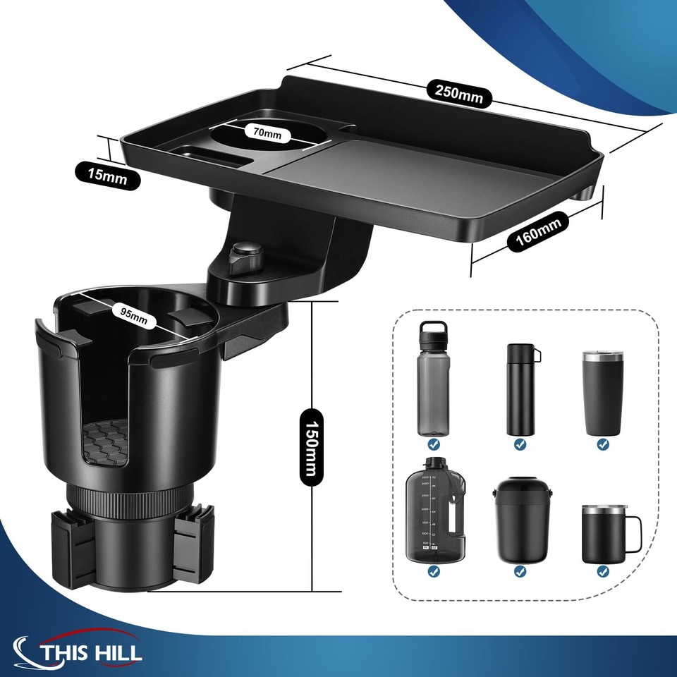 Cup Holder Tray For Car 2 In 1 Detachable Car Food Table Tray With ...