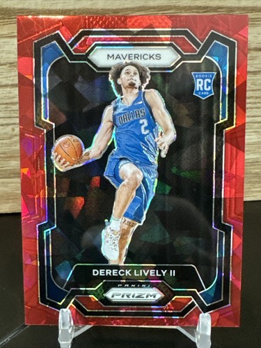 2023-24 Panini Prizm Derek Lively II Red Cracked Ice Rookie Mavericks ...