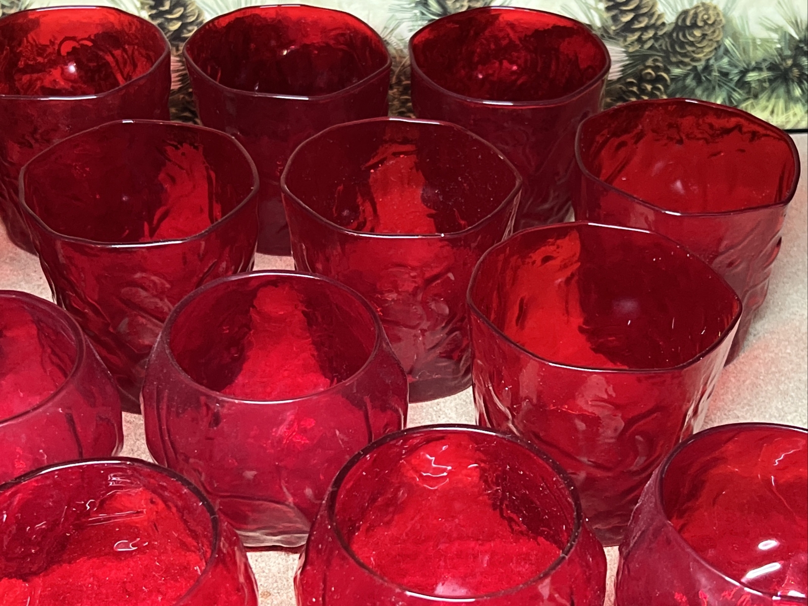 LOT OF 23 Vintage Ruby Red Morgantown Seneca Glassware Driftwood ...
