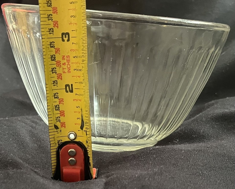 Pyrex 3 Cup Mixing Bowl 750 mL Clear Ribbed Glass 7401-S | eBay