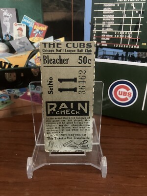 Chicago Cubs Wrigley Field 1919-33 Baseballs Ticket 1920 Veeck Grover ...