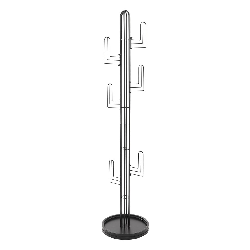 Black Clothing Rack Stand Freestanding Coat Rack Cactus Shape Clothing ...