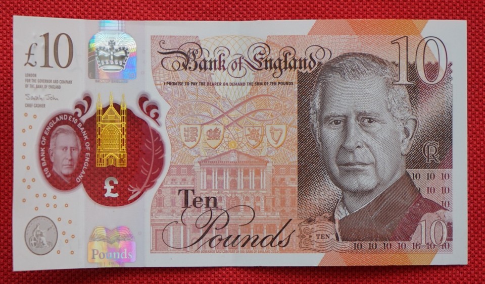 Early KING CHARLES JANE AUSTEN Polymer Ten Pound Note HB 03 Serial No ...