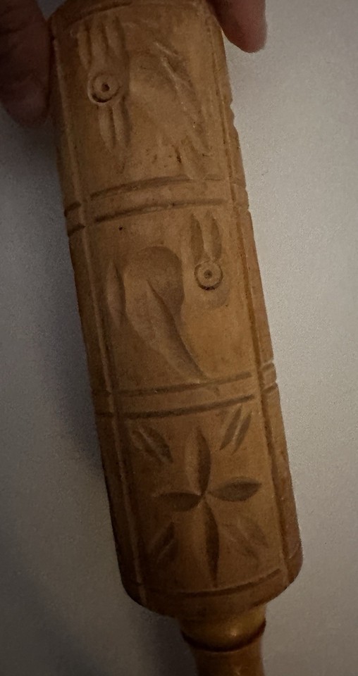 Vintage Springerle Carved Wooden Rolling Pin 14” German Cookie 12 ...