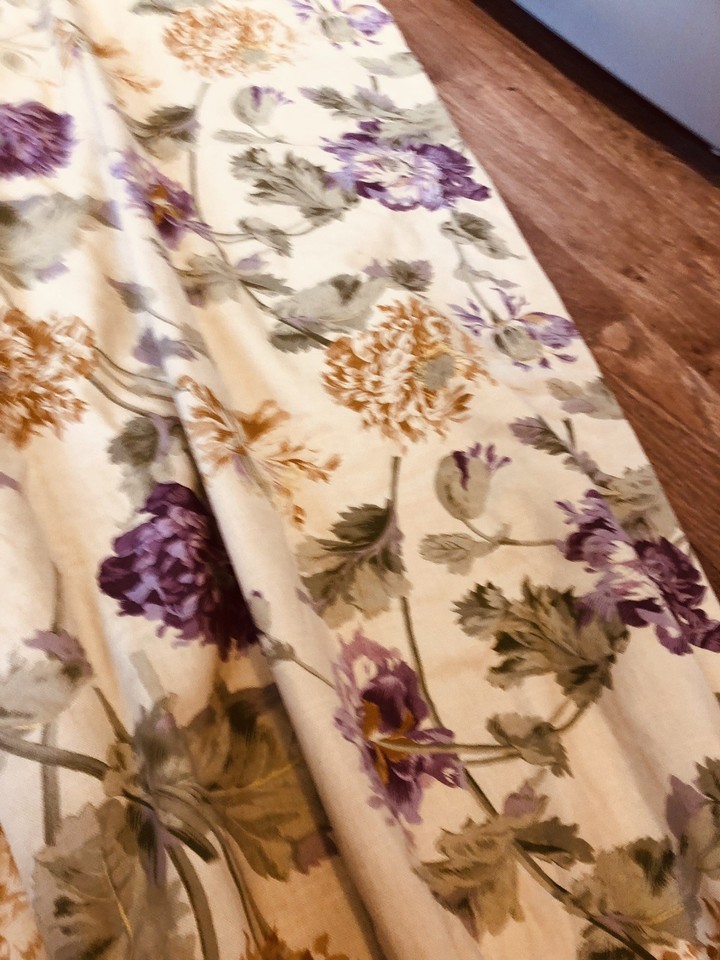 LAURA ASHLEY Hepworth single interlined curtain width32" BY 46" DROP ...