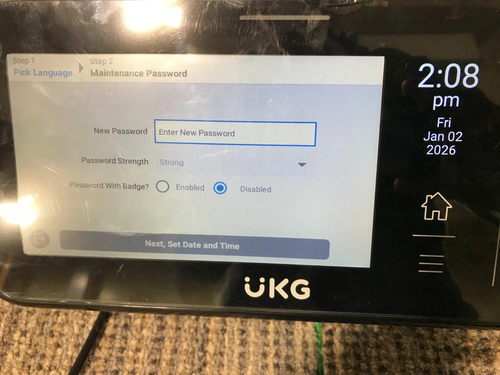 Kronos UKG 8610000-011 InTouch DX Time Clock W/AC ADAPTER & POWER CORD ...