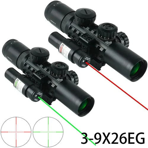 3-9x26EG Tactical Combo RifleScope Red Green Reticle Reflex Optical ...