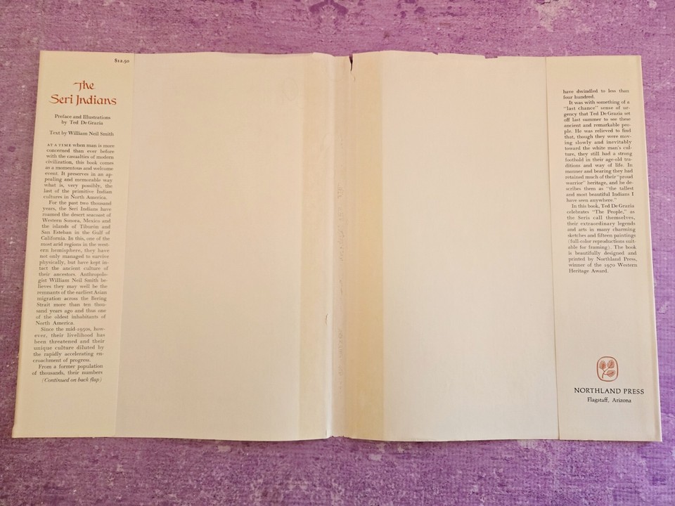 The Seri Indians by Ted De Grazia HC DJ 1970 Tiburon Island Gulf of CA ...