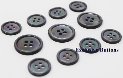 Smoke Mother of Pearl (MOP) Buttons Set for Suit Jacket or Sport Coat ...