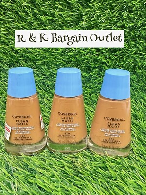 COVERGIRL Clean Matte Liquid Foundation # 570 Deep Golden 1oz Ea 3pcs ...