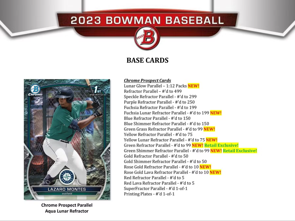 Texas Rangers 2023 3x Bowman Chrome Inception Flagship Baseball #1225 ...