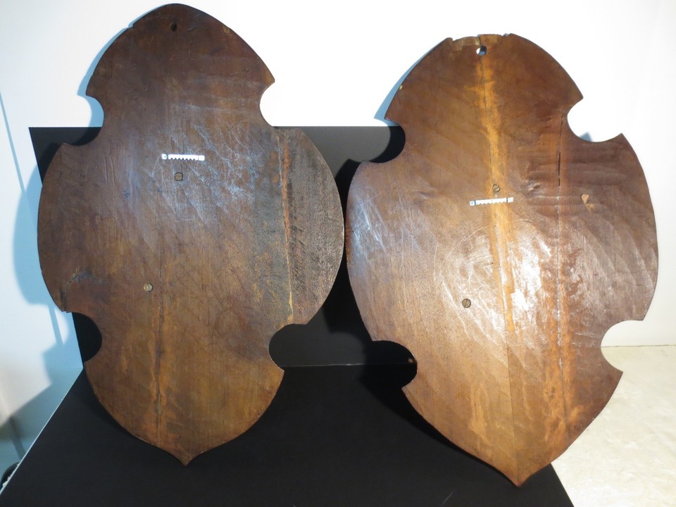 set of 2 large Antique Black Forest walnut game plaques hand carved | eBay