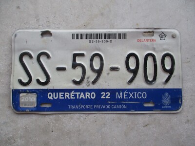 Mexico Queretaro license plate # SS - 59 - 909 | eBay