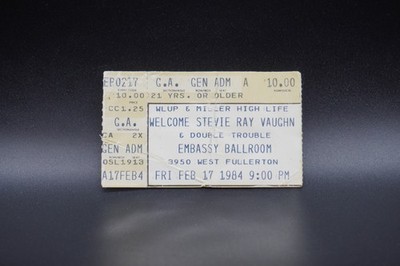1984 STEVIE RAY VAUGHAN CONCERT TICKET STUB, EMBASSY BALLROOM | eBay