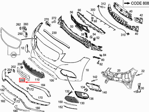 MERCEDES-BENZ C Coupe C205 Front License Plate Holder A2058805000 NEW ...