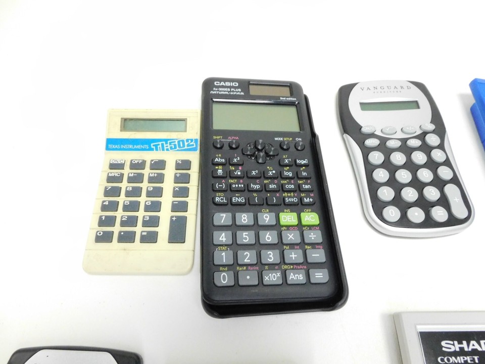 Lot of 11 Vintage Calculators Sharp Casio Texas Instruments Unsorted ...