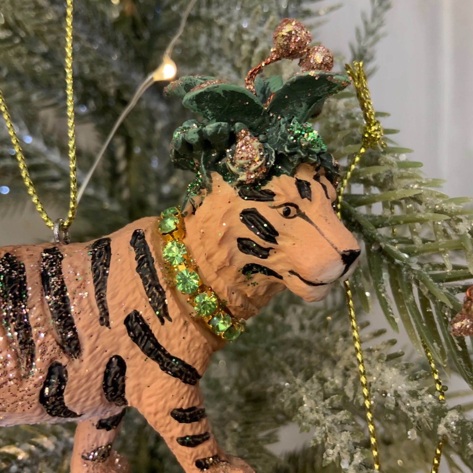 Jungle Animal Hanging Christmas Tree Decoration Gisela Graham Tiger ...