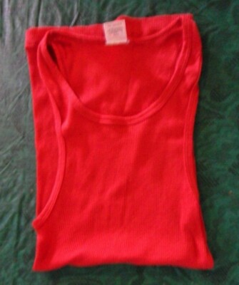 Men's Red Tank Top 100% Cotton Sleeveless S (34-36) BRUT | eBay