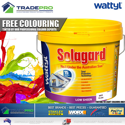 Paint White 10L Wattyl Solagard Low Sheen FREE TINTING INT & EXT Solar ...