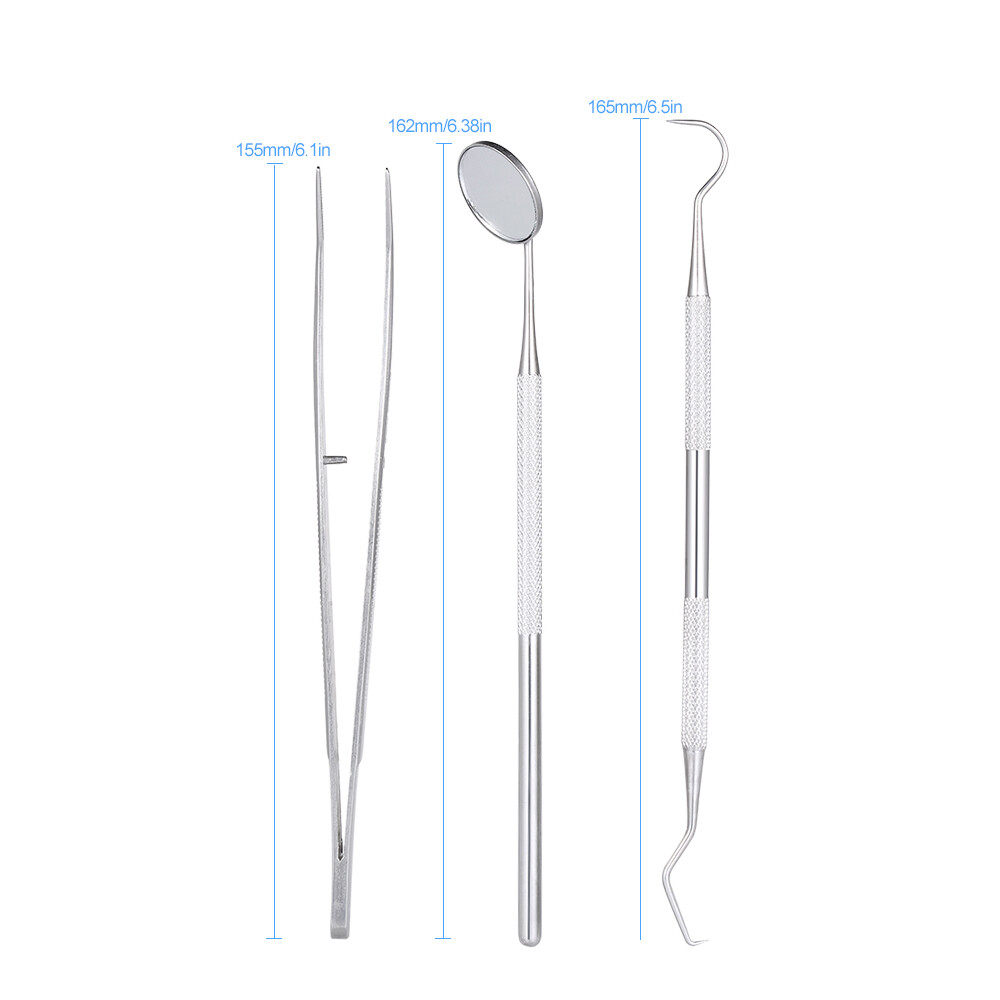 3pcs/ Hygiene Tools Kit Dentist Set Probe Mirror Tweezers G9P2 | eBay