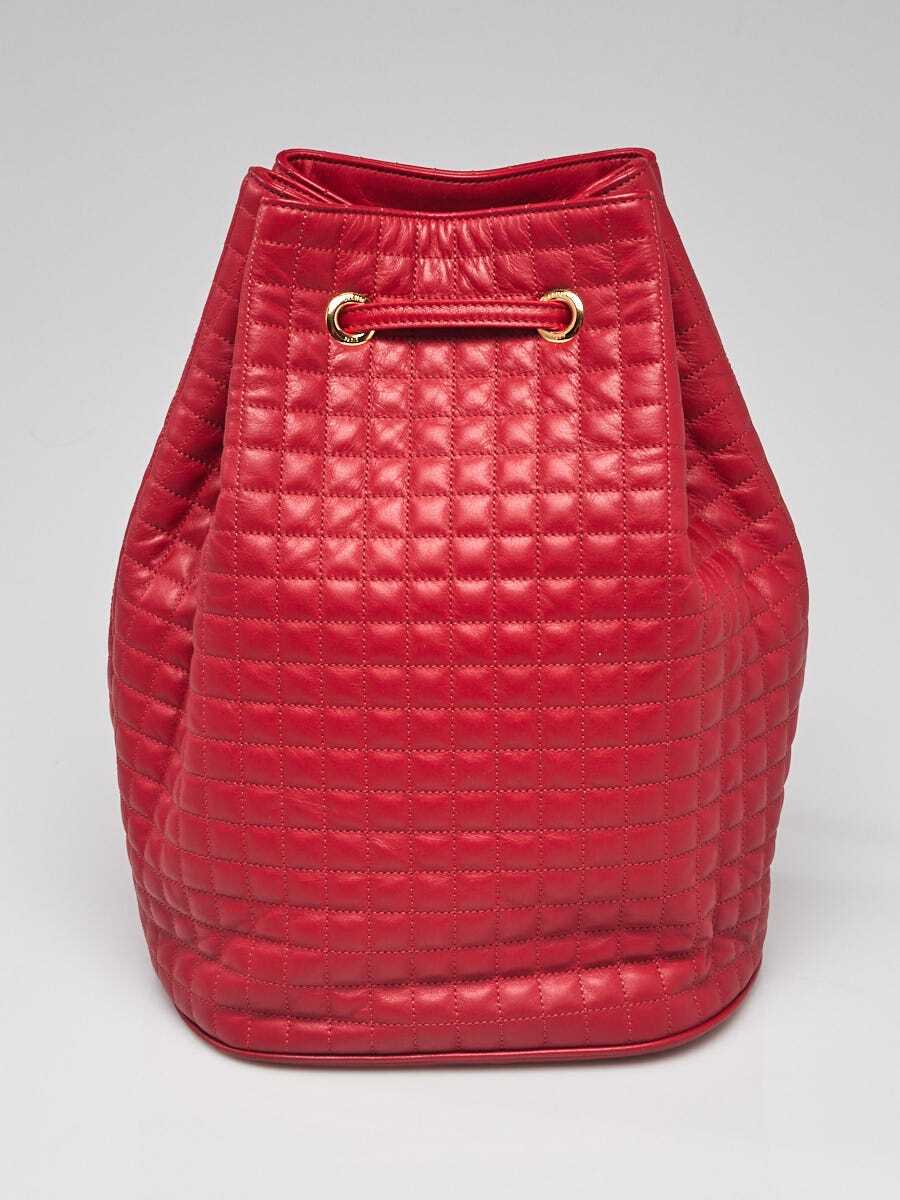 Celine Red Quilted Calfskin Leather Small C Backpack … - Gem