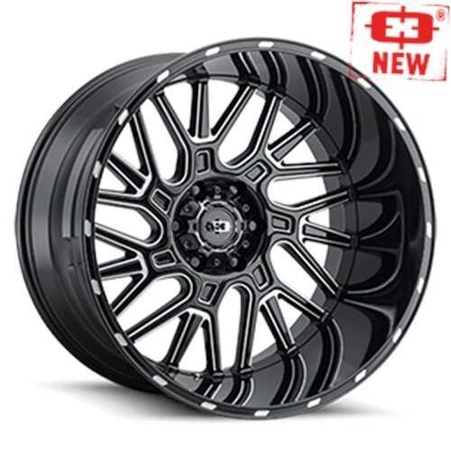 1 New 20x12 Vision 404 Brawl Black Milled Spoke 5x139.7 5x5.5 ET-51 ...