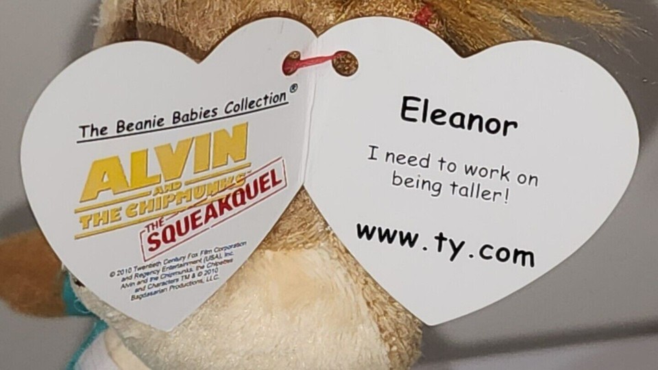 Ty Beanie Baby Eleanor Chipette Alvin and the Chipmunks 6" NEW MWMTs ...