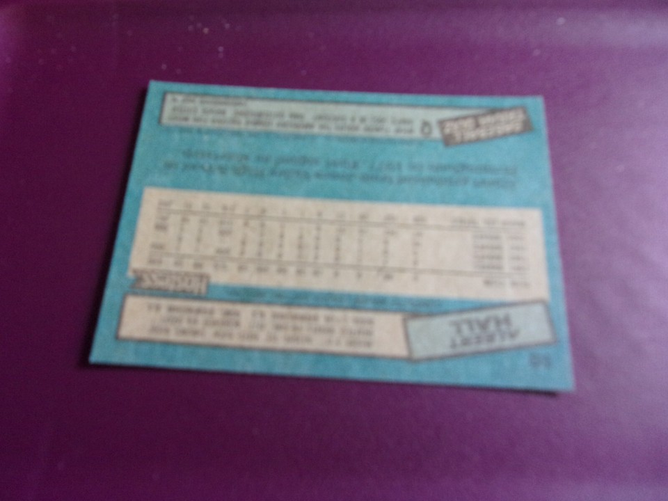 1985 Topps Hostess Cakes Atlanta Braves Food Issue Albert Hall #10 ...