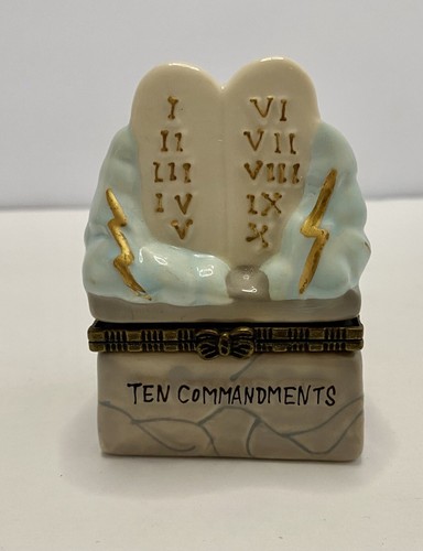 Vintage Trinket Box Ten Commandments Porcelain Hinged Lid | eBay