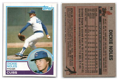1983 Topps #99 Dickie Noles - Chicago Cubs | eBay