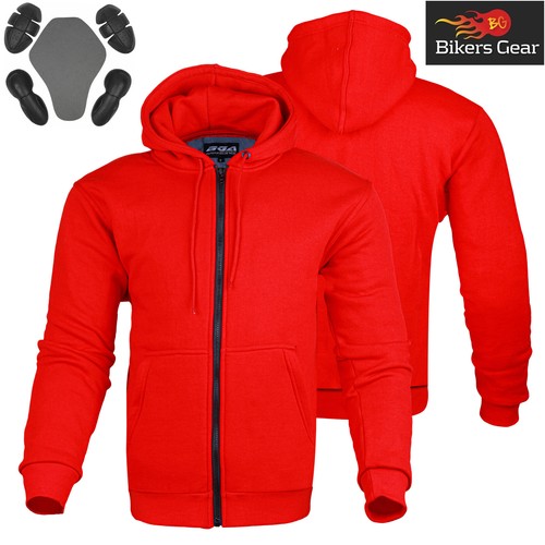 Motorcycle Fleece Hoodie lined with Kevlar Motorbike Sports Biker ARMOR ...