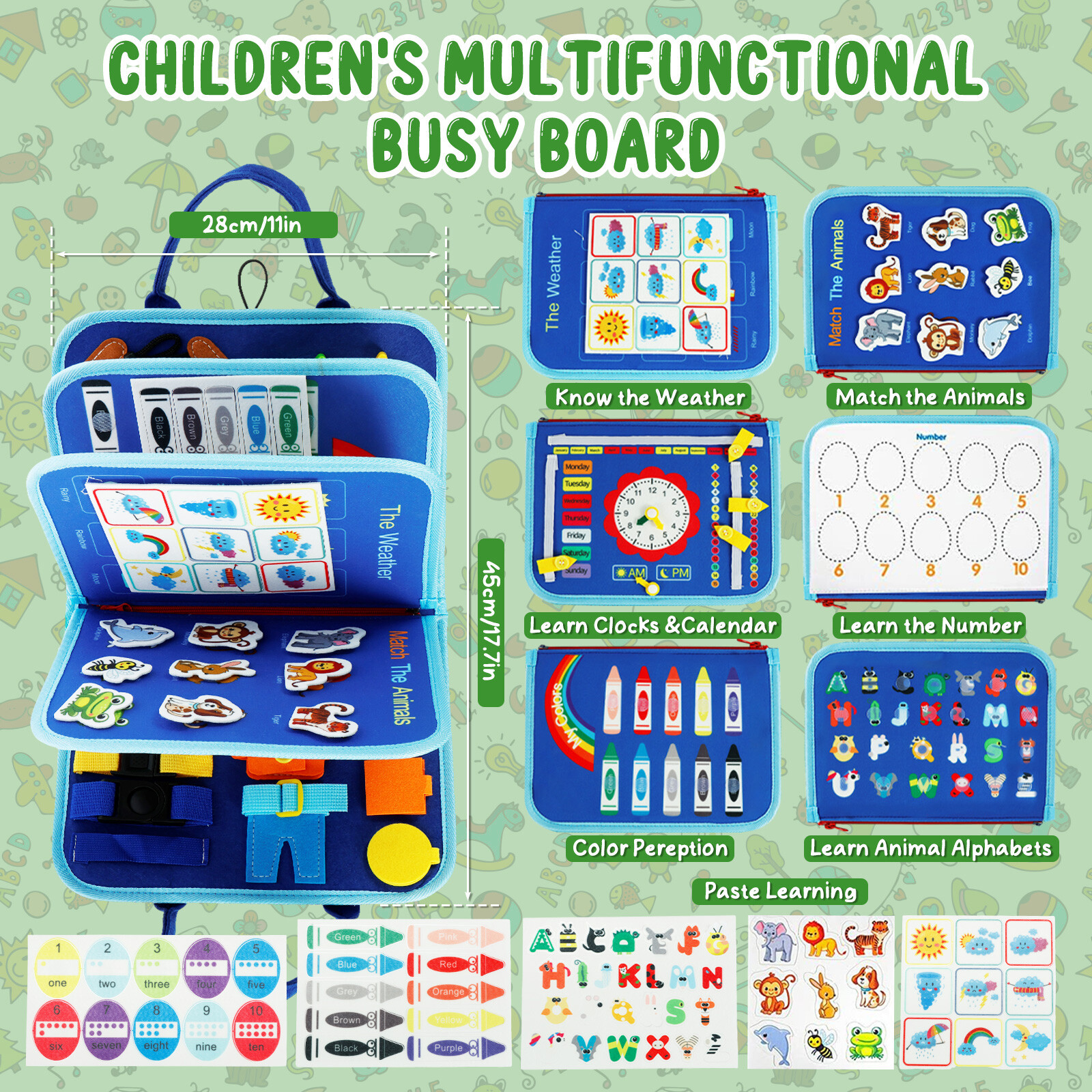 Toddler Busy Board Preschool Educational Busy Board Activity Toy LoimX ...