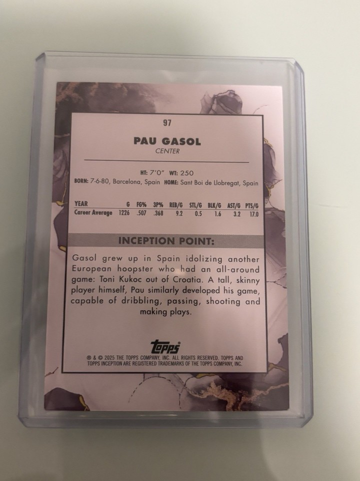 2025 Topps Inception #97 Pau Gasol | eBay