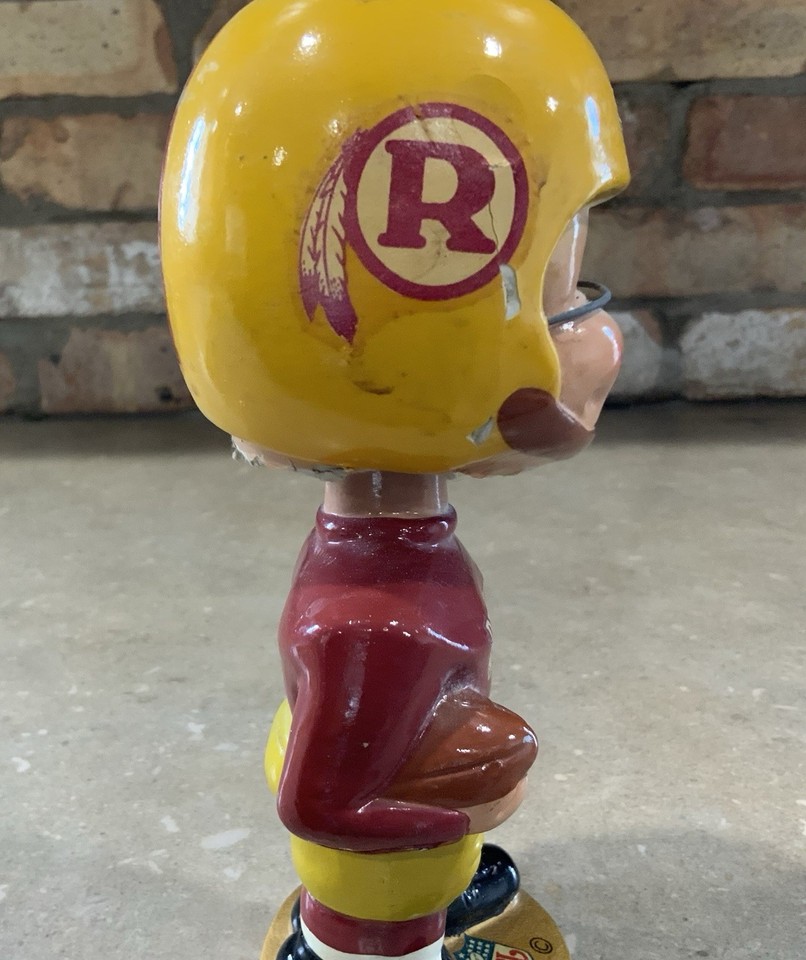 Vintage Washington Redskins Bobblehead Nodder NFL Gold Base Reverse R ...