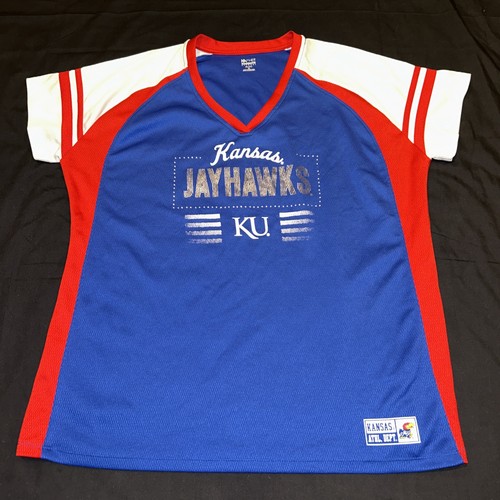 NCAA KU Kansas Jayhawks Women’s 2XL Shirt Jersey Blue Red B2 | eBay