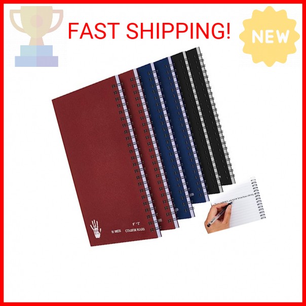 Lewtemi 6 Pack Small Left Handed Notebook 8"x5" Lefty Spiral Notebooks ...