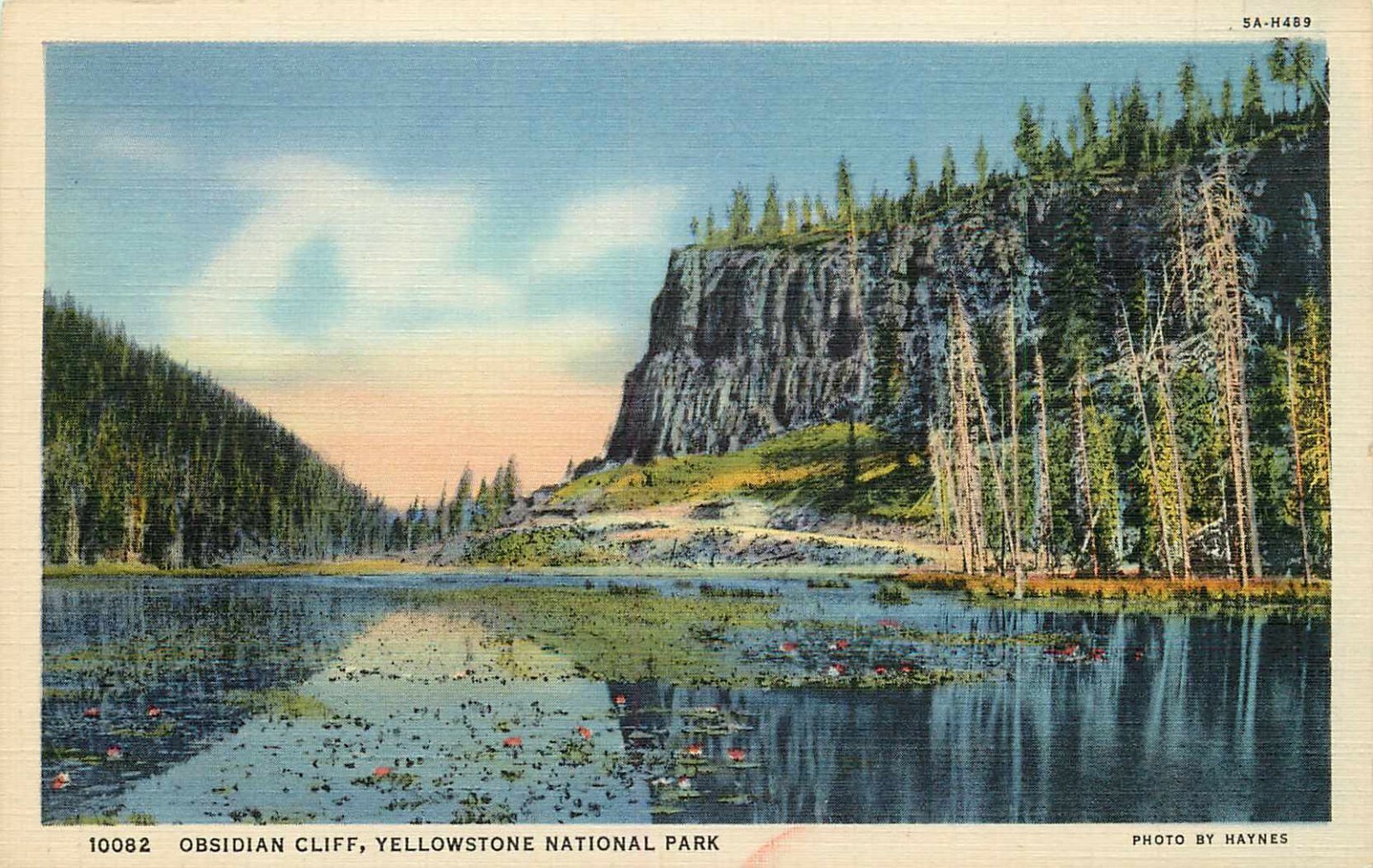 Postcard Yellowstone National Park Linen Obsidian Cliff Unposted | eBay