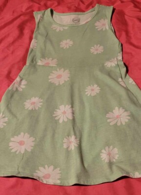 Girls Size 6-6X Sleeveless Light green w/flowers Dress | eBay