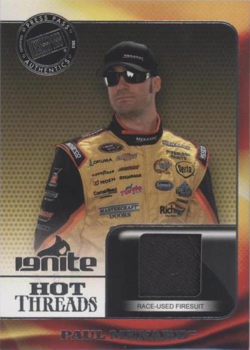 2013 Press Pass Ignite - Hot Threads Paul Menard #HT-PM (MEM) for sale ...