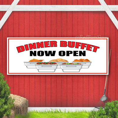 Dinner Buffet Now Open Indoor Outdoor Vinyl Banner Design | eBay