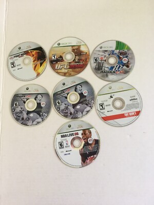 XBOX SPORTS GAME LOT OF (6) GAMES ~ BASKETBALL ~ FOOTBALL ~WRESTLING ...