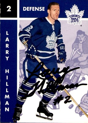 Larry Hillman Signed 1995-96 Parkhurst #104 Autographed Maple Leafs ...