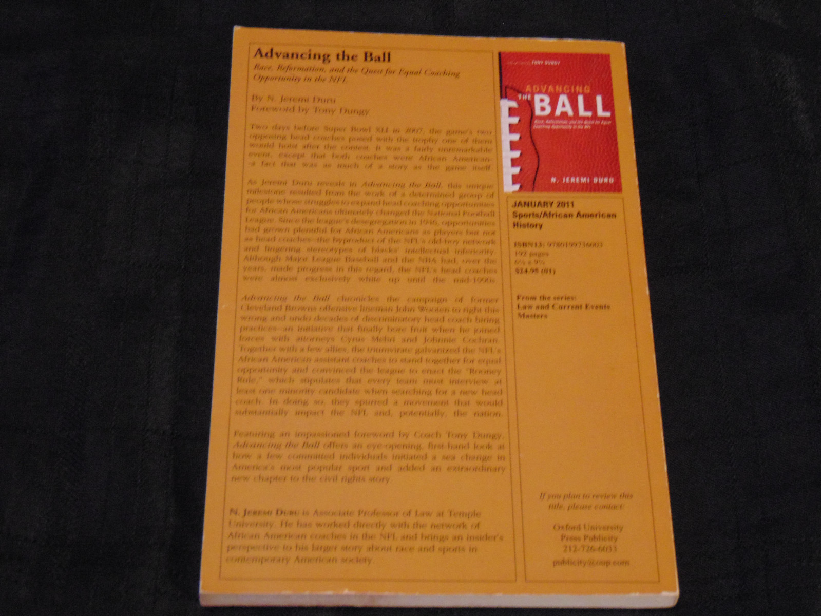 Advancing the Ball: Race, Reformation, By N. Jeremi Duru ARC Paperback ...