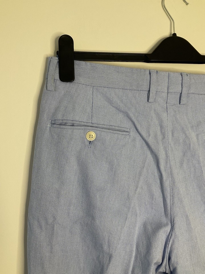 Men’s 34” Waist 29” Reiss Ross T Blue Trousers Leg Smart Summer 100% ...