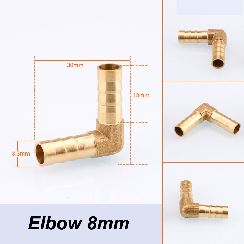 Brass Hose Joiner Barbed Elbow / T-Shape / Cross Connector Air Fuel ...